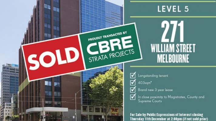 Sold Office at Level 5, 271 William Street, Melbourne, VIC 3000 ...