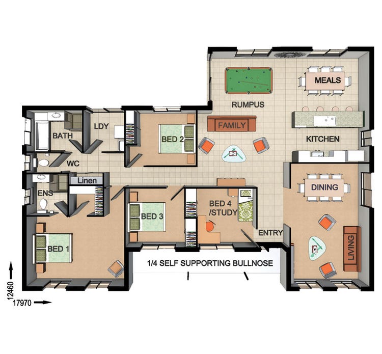 4Bed 2Bath Rumpus+Study Home Design & House Plan by Dixon Homes - QLD