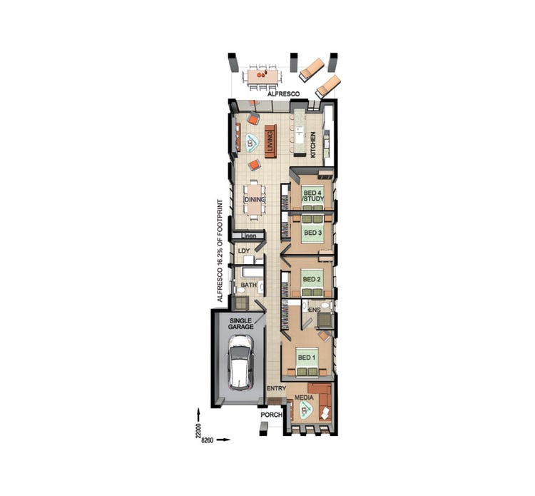 4Bed 2Bath w/ Media Room Home Design & House Plan by Dixon Homes - QLD
