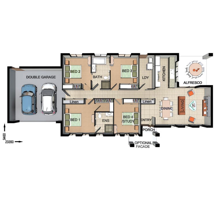 Double Garage 4x2 Design Home Design & House Plan by Dixon Homes - QLD