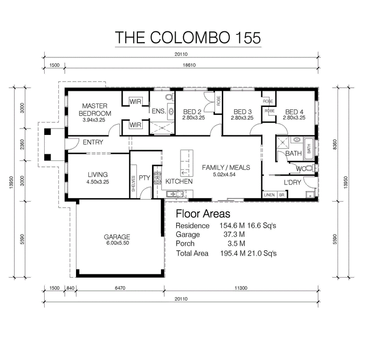 Colombo 155 Home Design & House Plan by Frenken Homes Pty Ltd - Cranbourne