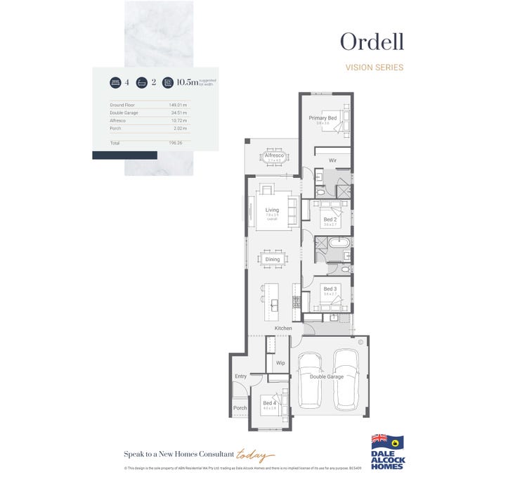 Ordell Home Design & House Plan by Dale Alcock Homes South West