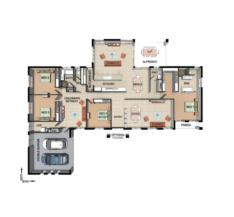 4Bed 2.5Bath 2Car Retreat Home Design & House Plan by Dixon Homes - QLD