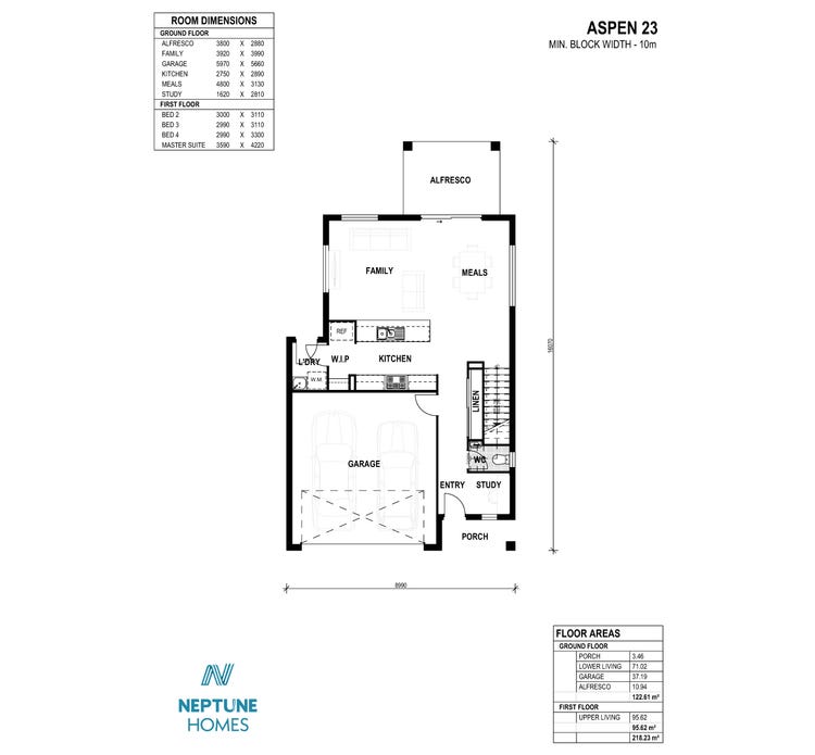 Aspen 23 Home Design & House Plan by Neptune Homes