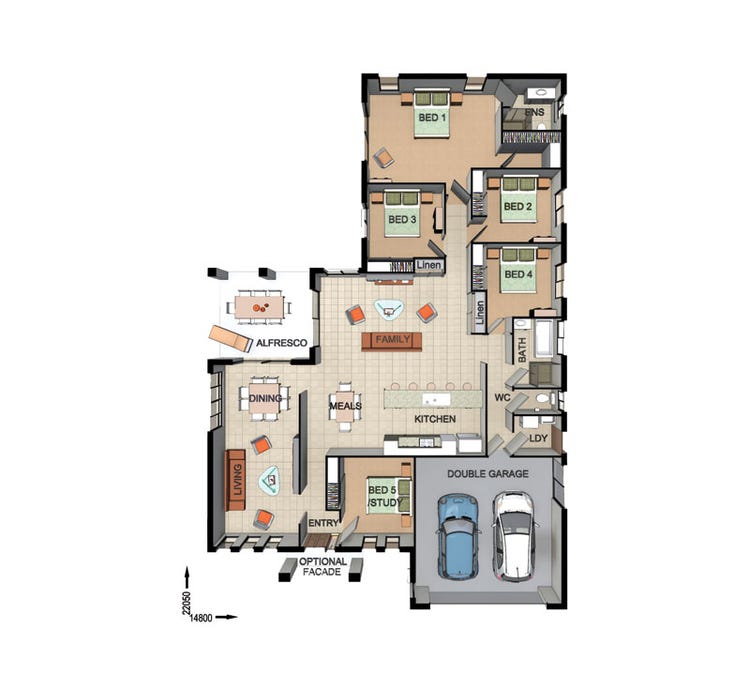 CompleteHome 5B2B2C Home Design & House Plan by Dixon Homes - QLD