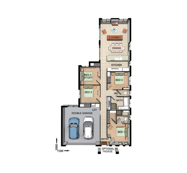 4BR + Study Urban Fit Plan Home Design & House Plan by Dixon Homes - QLD