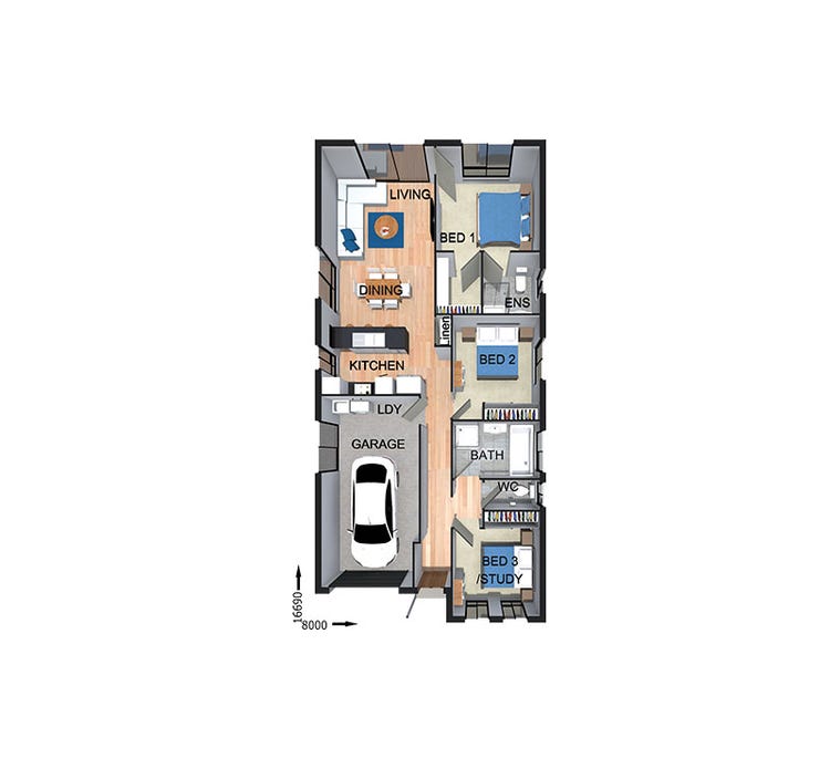 3B2B+Ens+1Car Smart Plan Home Design & House Plan by Dixon Homes - QLD