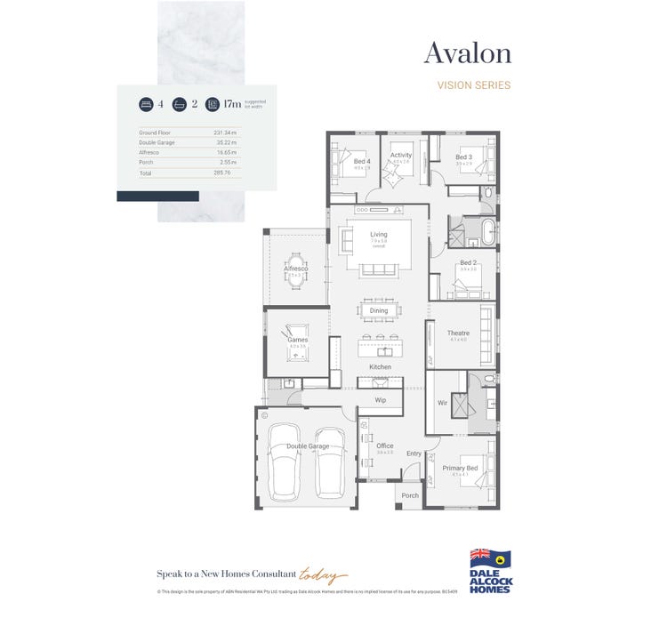 Avalon Home Design & House Plan by Dale Alcock Homes South West