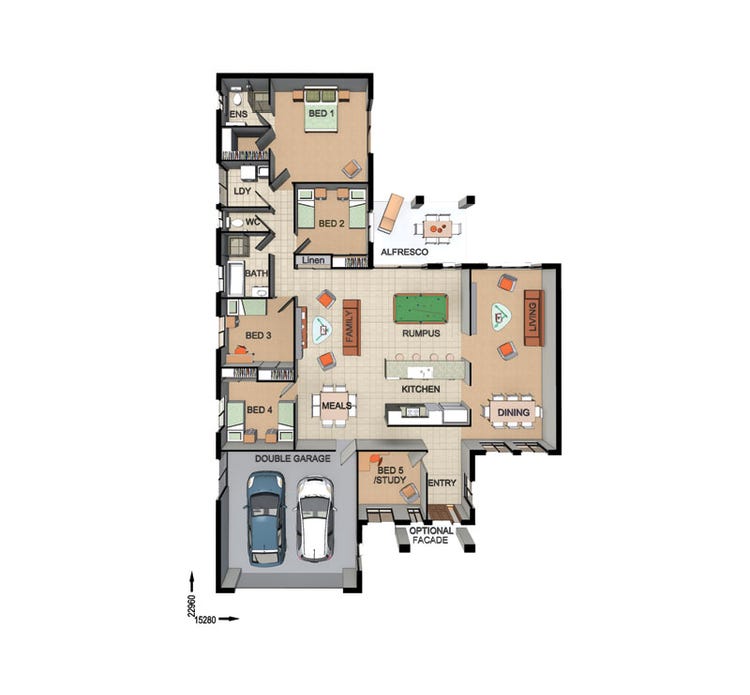 5Bed 2Bath 2Car Rumpus+ Home Design & House Plan by Dixon Homes - QLD