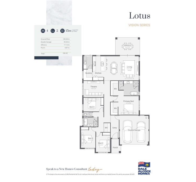 Lotus Home Design & House Plan by Dale Alcock Homes South West