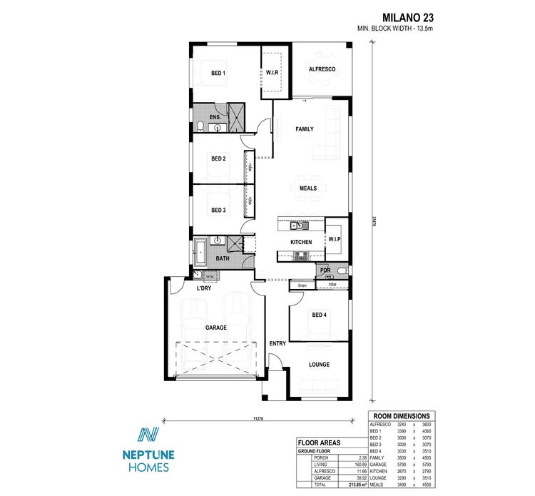 Milano 23 Home Design & House Plan by Neptune Homes