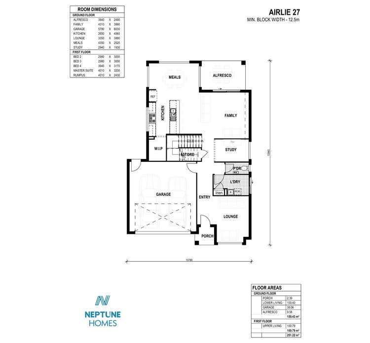 Airlie 27 Home Design & House Plan by Neptune Homes