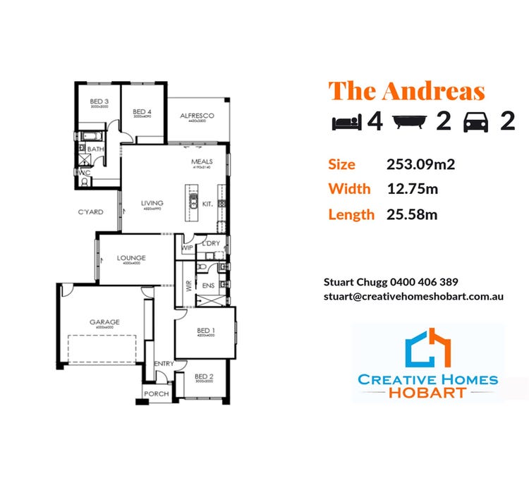 Andreas 253 Home Design & House Plan by Creative Homes - Hobart