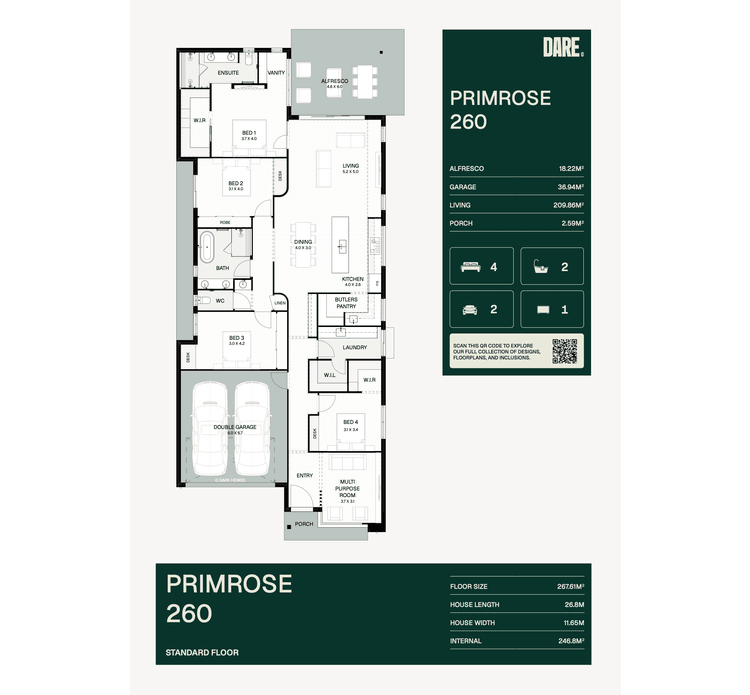 PRIMROSE 260 Home Design & House Plan by DARE