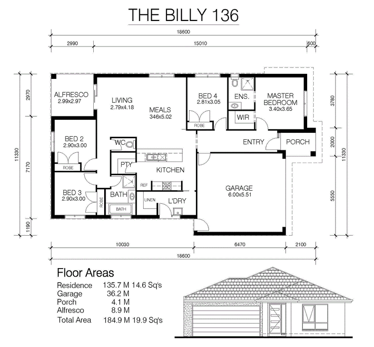 Billy 136 Home Design & House Plan by Frenken Homes Pty Ltd - Cranbourne