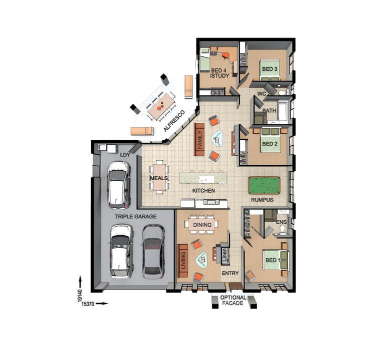 LuxuryLiving 4B3C+Rumpus Home Design & House Plan by Dixon Homes - QLD