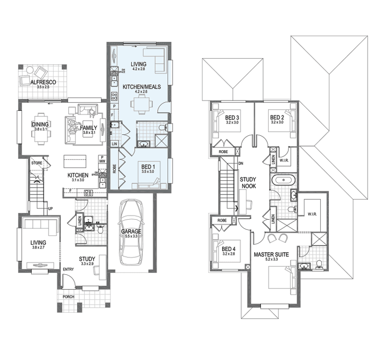 Tomaga Twin Home Design & House Plan by New Living Homes