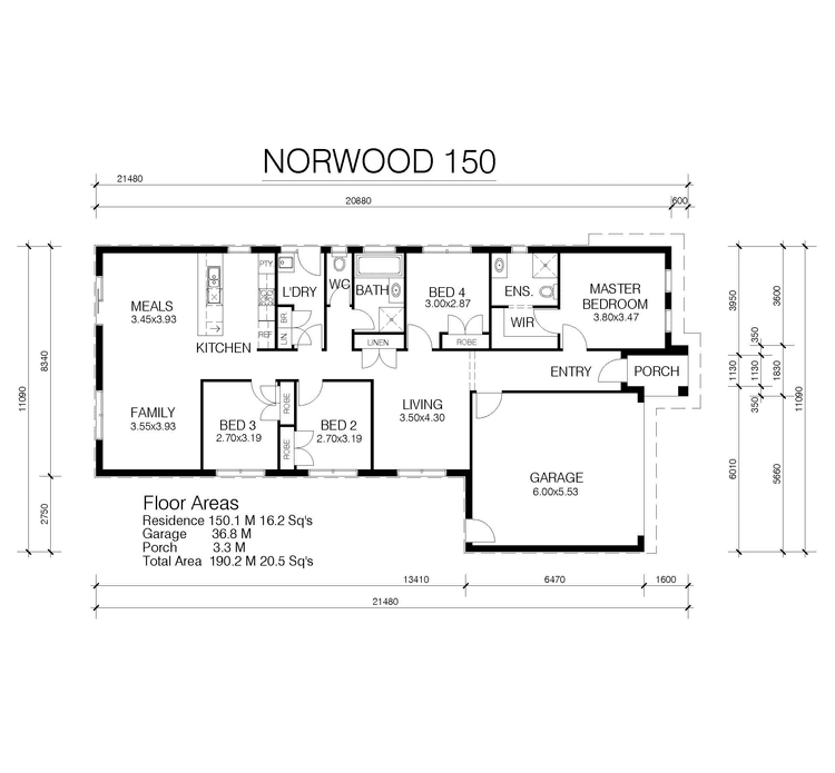 Norwood 150 Design Home Design & House Plan by Frenken Homes Pty Ltd ...