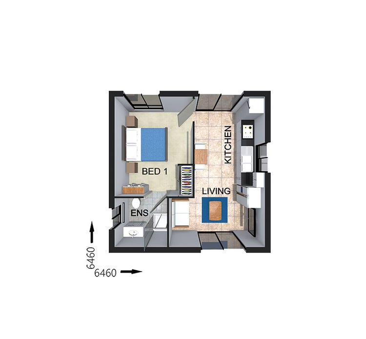 Compact 1B1B Flat Plan Home Design & House Plan by Dixon Homes - QLD