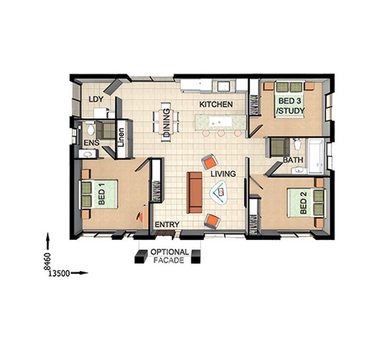 SmartStart 3x2 Floorplan Home Design & House Plan by Dixon Homes - QLD